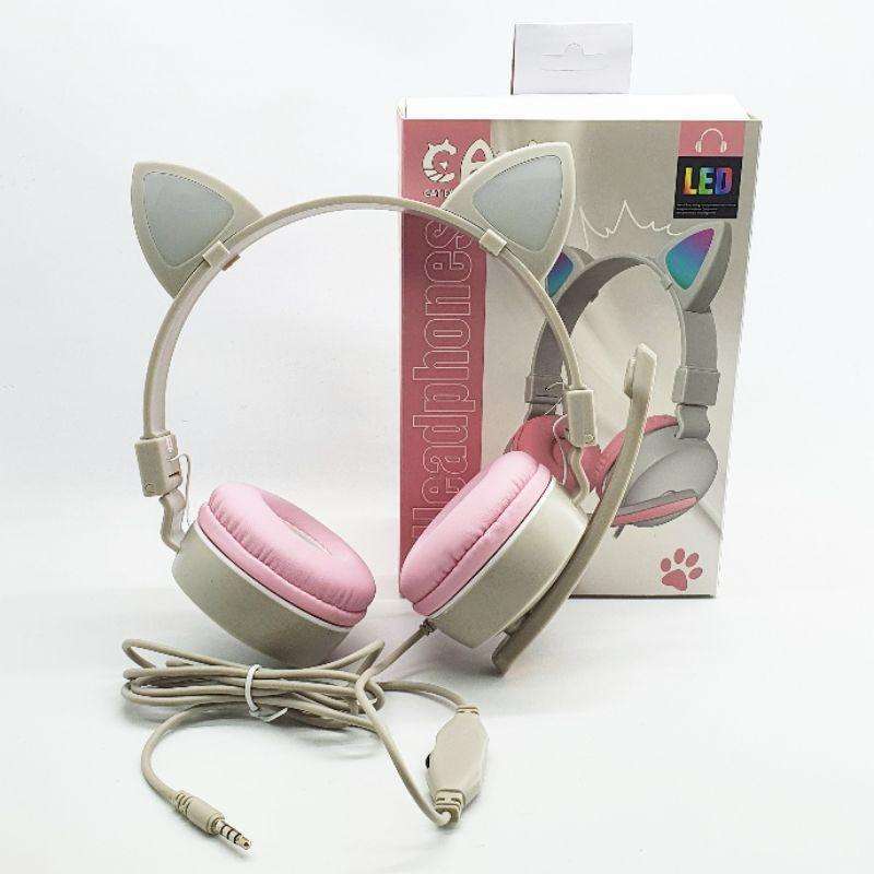 Jual Headset Gaming Belajar Anak Telinga Kucing Headphone Cat Ear Led ...
