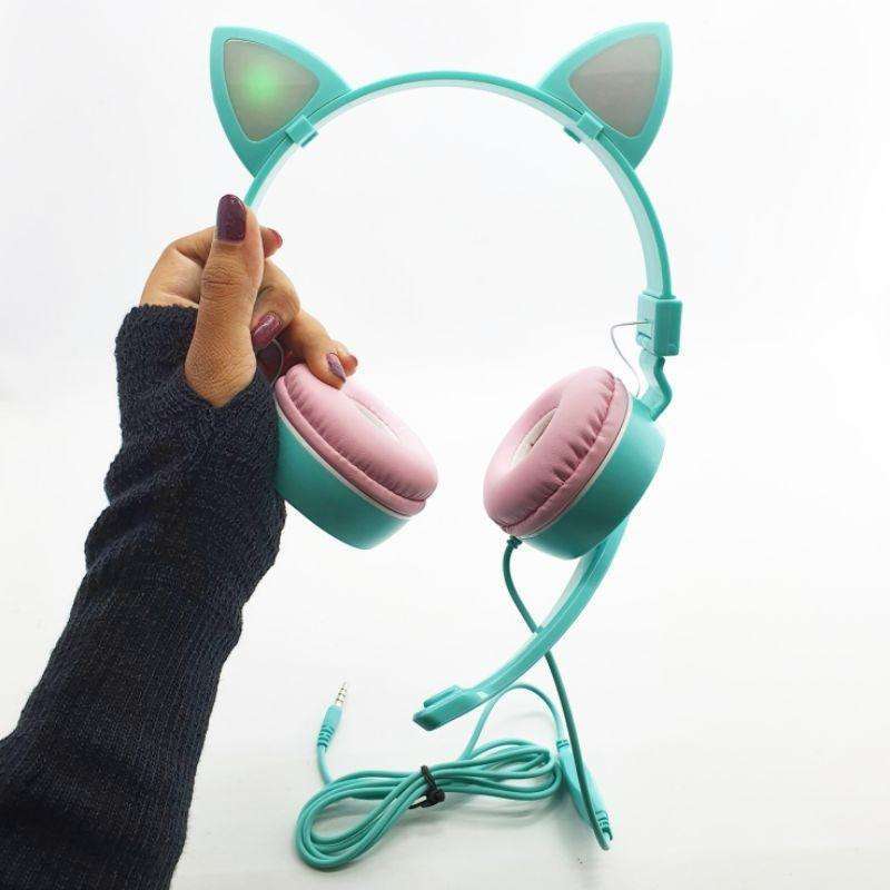 Jual Headset Gaming Belajar Anak Telinga Kucing Headphone Cat Ear Led ...