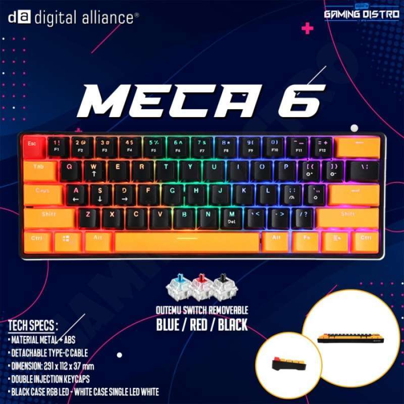 Jual Digital Alliance Meca 6 Black Rgb Mini 61% Mechanical Keyboard Di ...