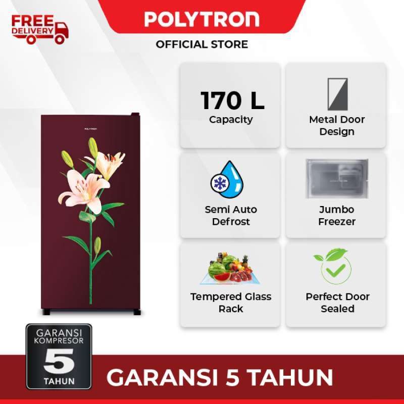 Promo POLYTRON Kulkas 1 Pintu Metallic 170 Liter PRB 177PR di Seller ...