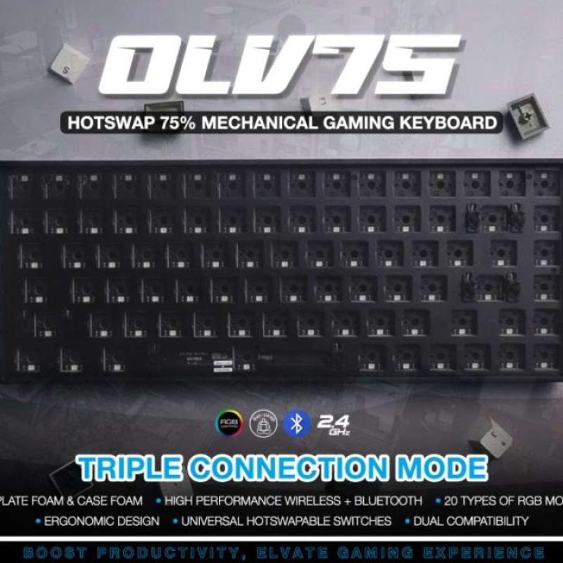 Jual Noir Olv75 Rgb Barebone Hotswap Wireless Mechanical Gaming ...