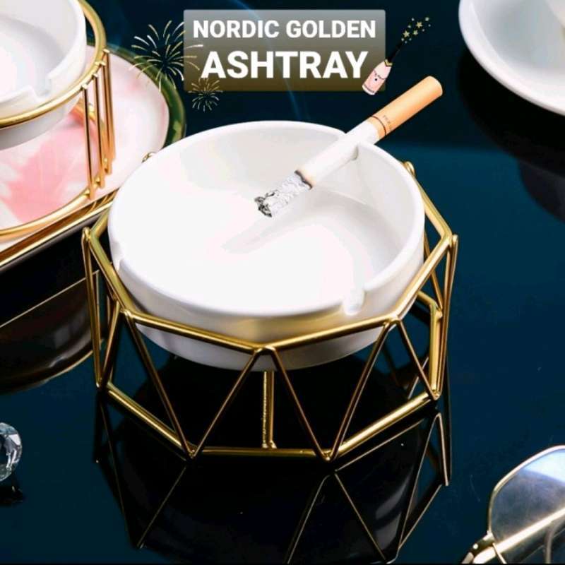 Jual Nordic Golden Ceramik Astray Asbak Keramik di Seller D'mansion ...