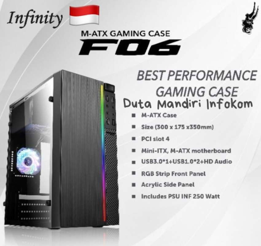 Jual Infinity F06 - Rgb Strip Acrylic Side Panel M-Atx Gaming Case di ...