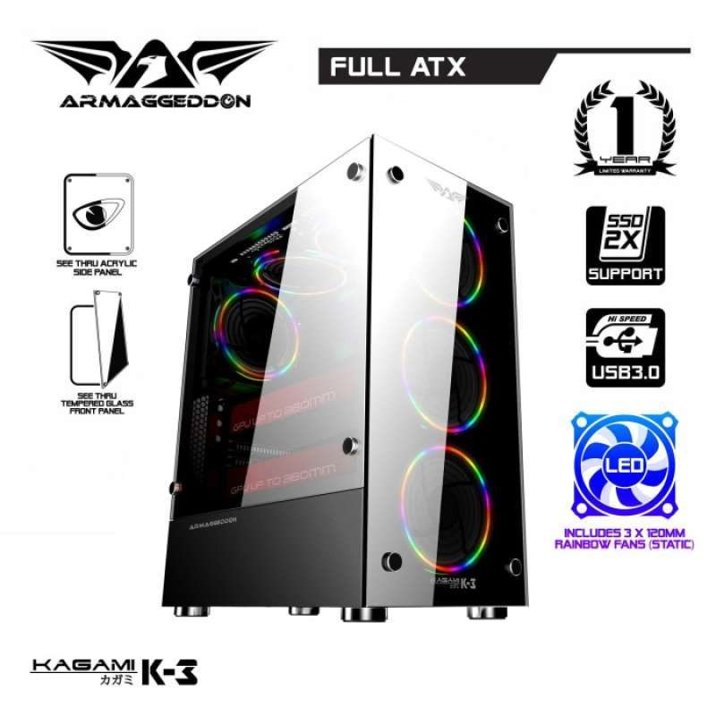 Promo Armaggeddon Kagami K3 Rgb Excellent Gaming Case Diskon 12% di ...