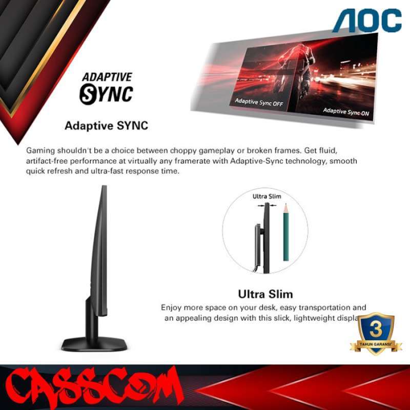 Jual Led Monitor 22 Aoc 22b2hm Ultra Slim (21.5/va/6.5ms/75hz/fhd) Di ...