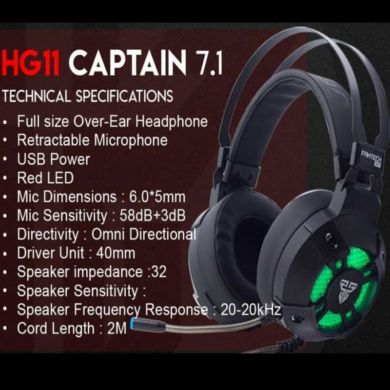 Jual FANTECH HG11 CAPTAIN 7.1 Headset Profesional Gaming With ...