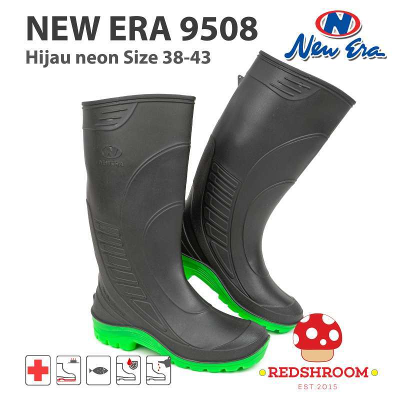 Jual Sepatu Boots Tinggi New Era 9508 - Hitam Hijau - 39 Di Seller ...