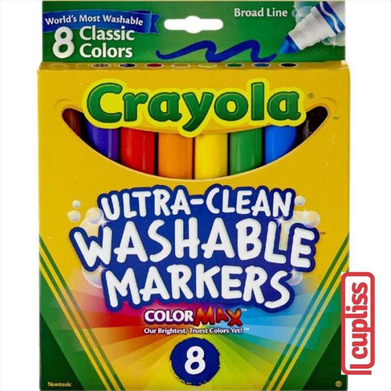 Jual Crayola 8 Classic Colors Ultra Clean Washable Broad Line Markers ...