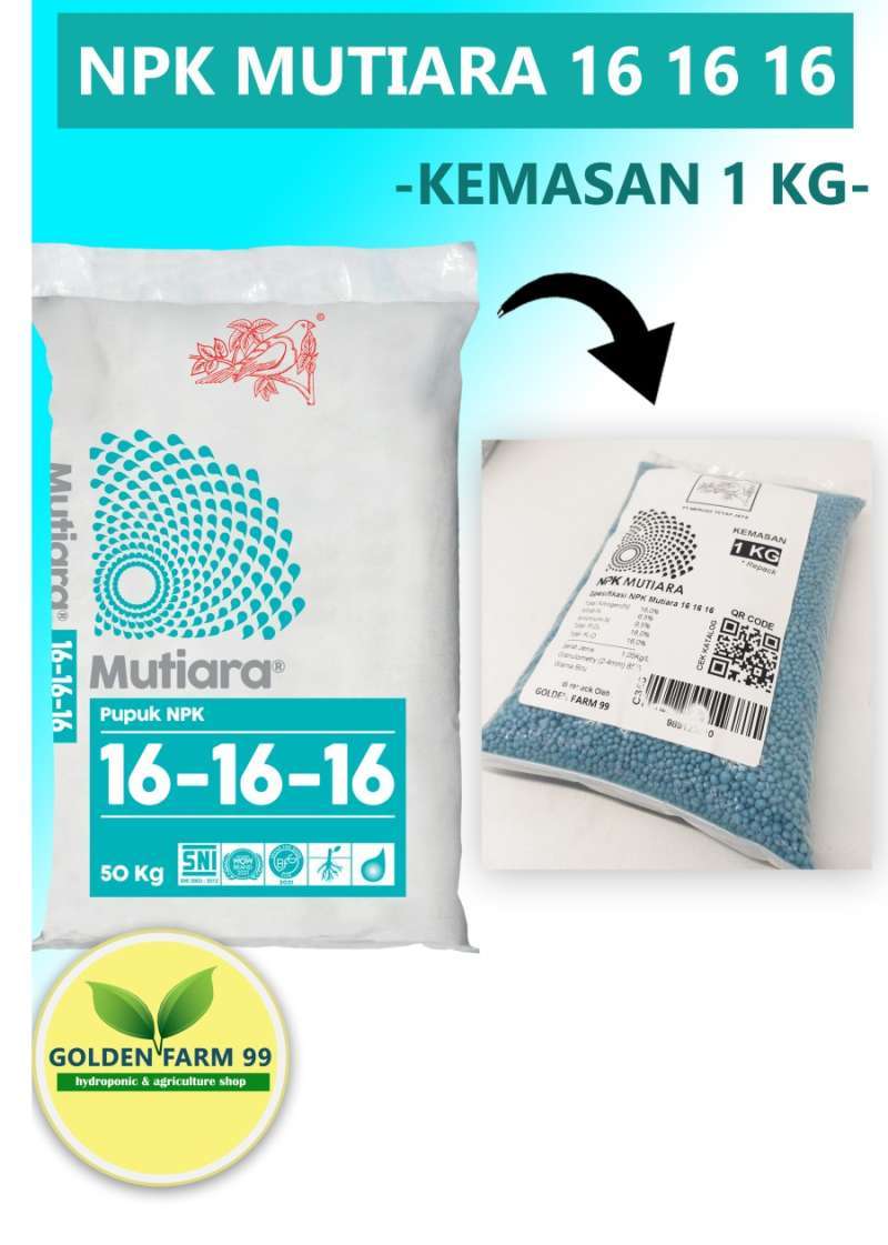 Jual Pupuk NPK Mutiara 16 16 16 Kemasan 1 kg harga terjangkau di Seller ...