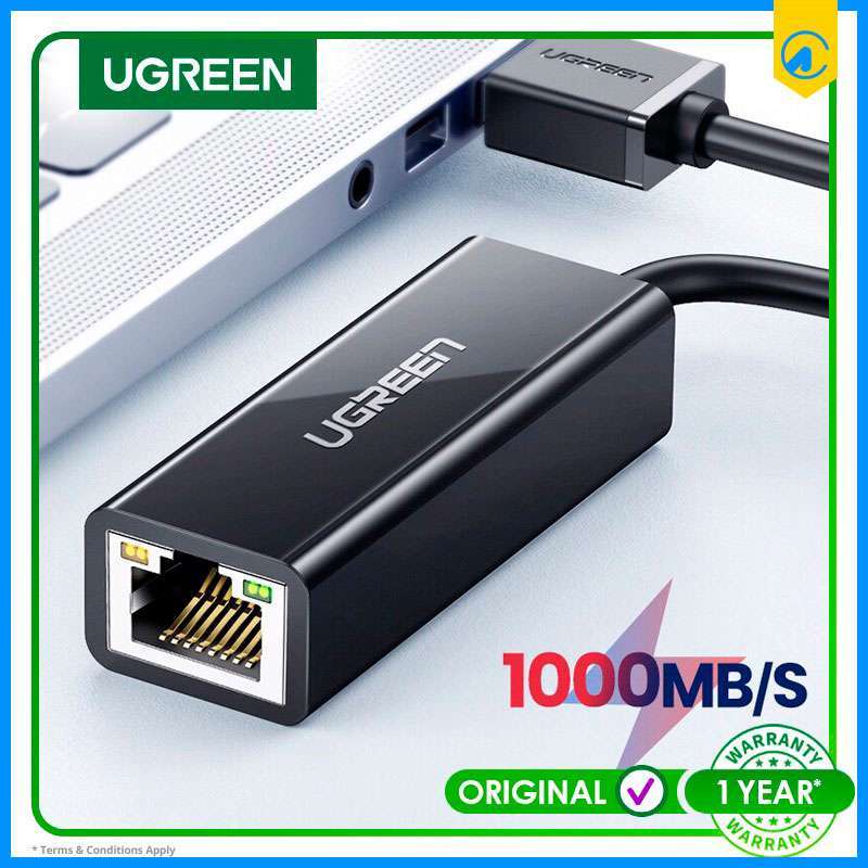 Jual Ugreen 20256 USB3.0 to RJ45 Gigabit Ethernet 1000Mbps/s Black di ...