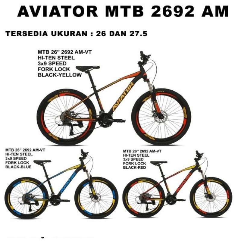 Jual SEPEDA GUNUNG MTB 27,5 AVIATOR TYPE 2692 AM 27 SPEED VELG TINGGI ...