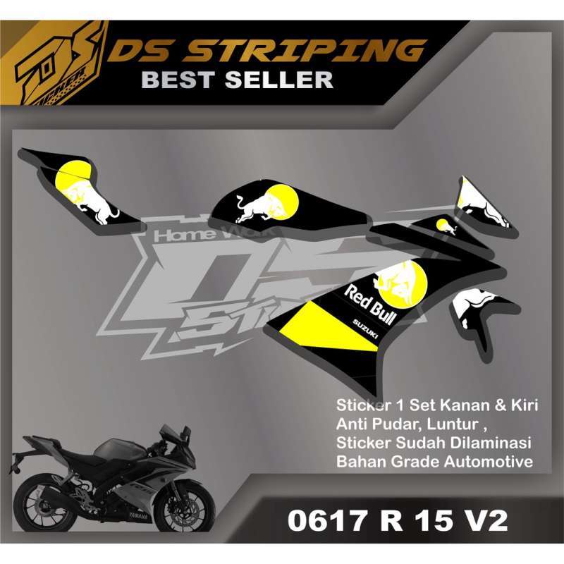 Jual 0617 Stiker Striping Yamaha R15 v3 Semi Full List Variasi di ...