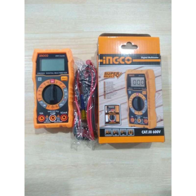 Jual INGCO Digital Multimeter Alat Ukur Listrik CAT III 600V DM2002 di ...