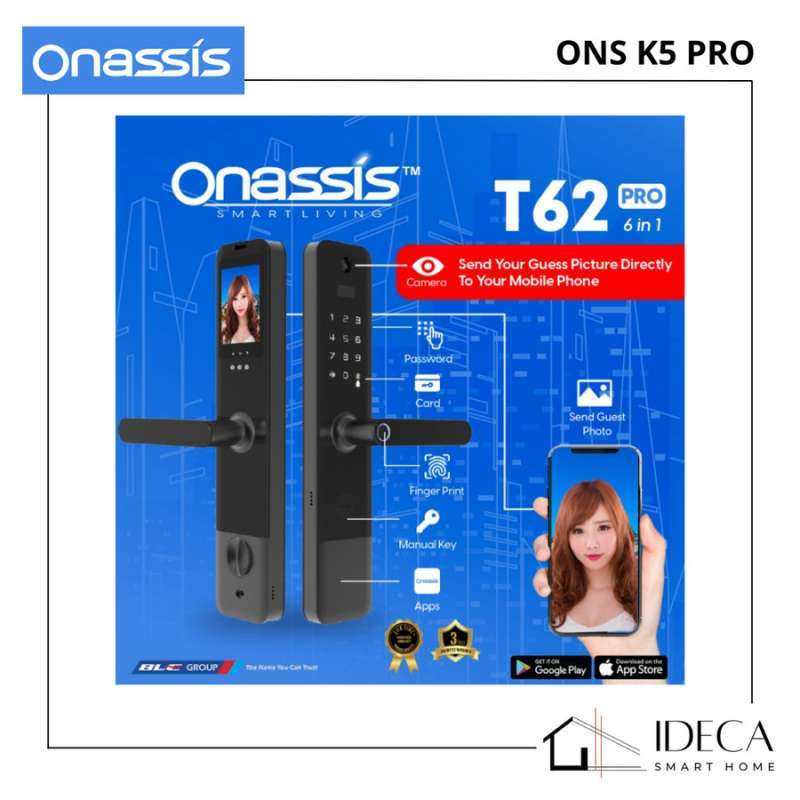 Jual [ideca] Onassis Smart Digital Door Lock Pintu Digital Onassis T62 ...