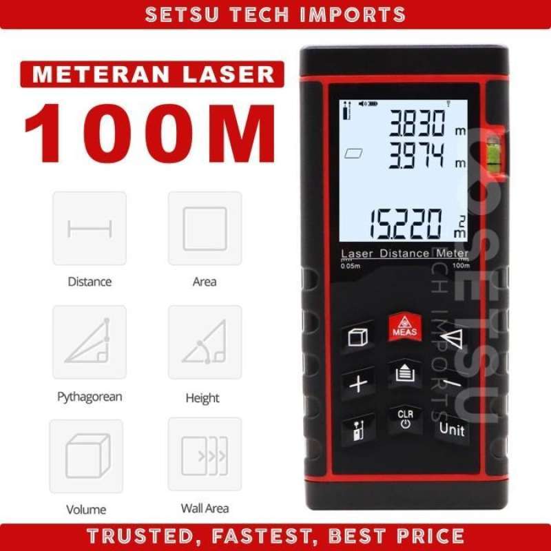 Jual Meteran Laser 100M Penkur Jarak 100 meter Rangefinder di Seller ...