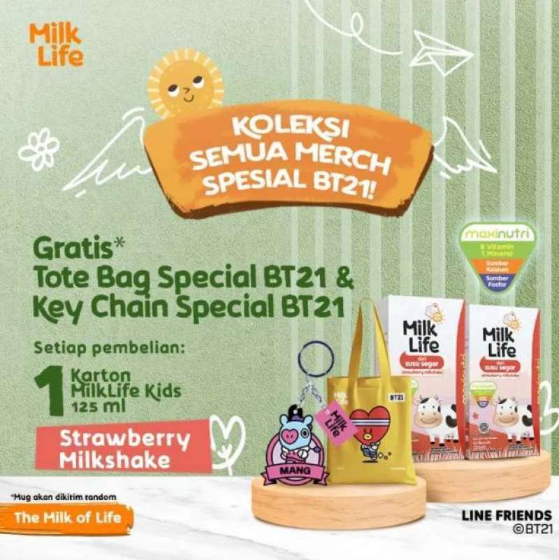 Jual Surabaya - MilkLife Stroberi Milkshake – UHT Kids Tetra Slim Leaf Karton [125 mL/40 pcs ...