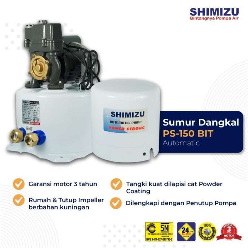 Jual Pompa Air Shimizu PS 150 BIT 150 Watt Automatic di Seller iSquare - Pabuaran, Kota ...