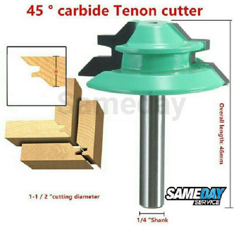Jual Mata Profil Tenon Router Bit 45 Derajat Trimmer Woodworking Di ...