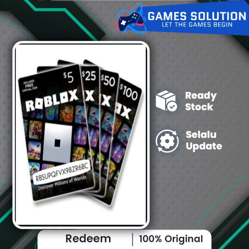 Jual Roblox Game Card Gift Cards $10 / 800 Robux [digital Code] Di ...