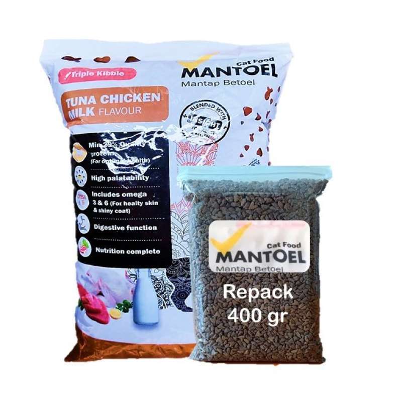 Jual Mantoel Cat Food For All Stage Tuna Chicken Milk Repack 400 Gr Di ...