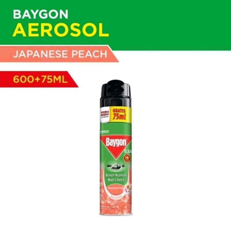 Jual Baygon Semprot Aerosol Bunuh Nyamuk 5 Detik Japanese Peach 600 ...