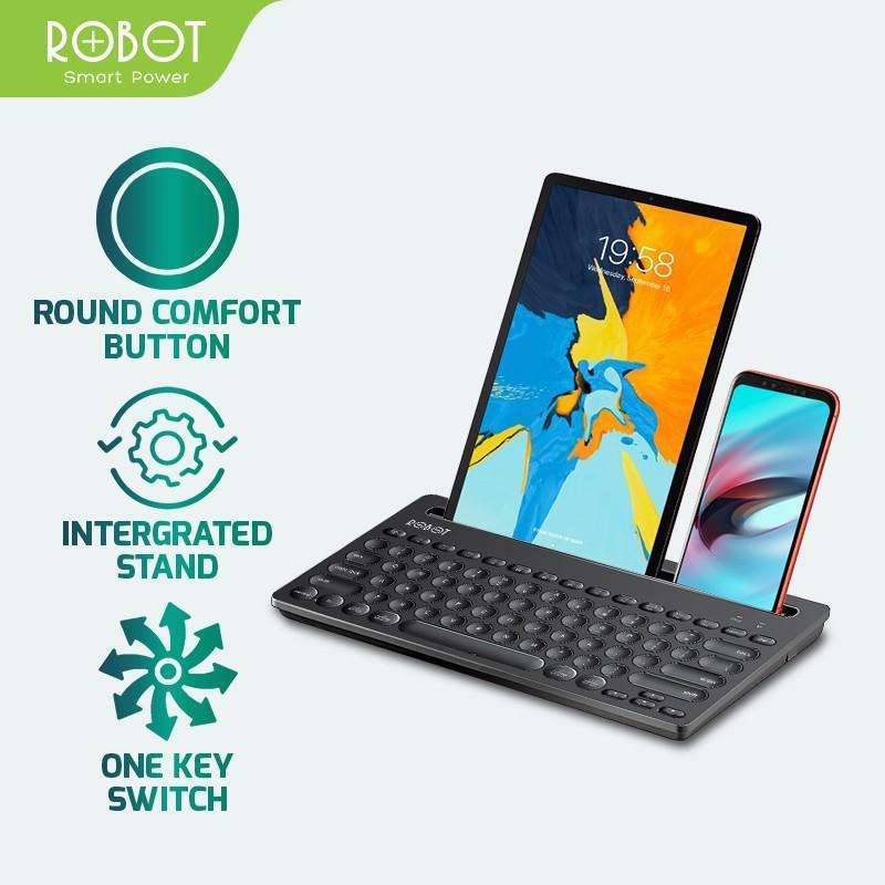 Promo ROBOT Keyboard Bluetooth ROBOT KB10 Portable Multi Device & 2.4G ...