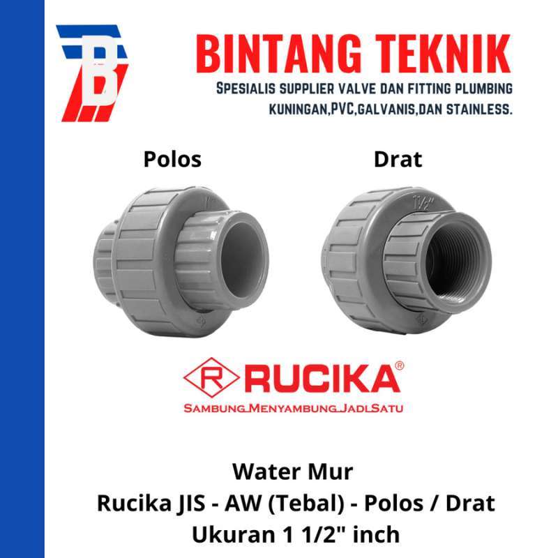 Jual Water Mur Pvc Rucika 1 1/2 Inch Aw (tebal) - Drat Di Seller Toko ...
