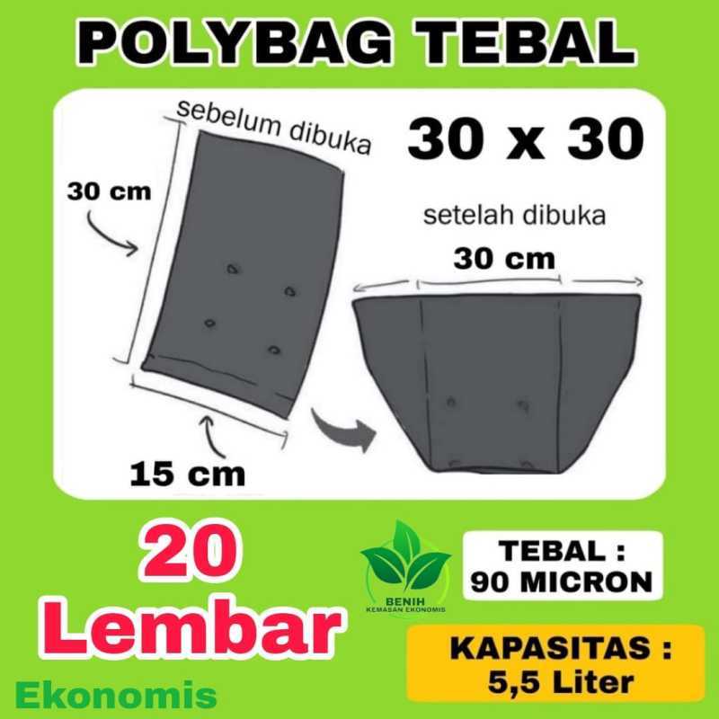 Promo 1 Pcs Polybag Tanaman Satuan Tebal Ulet Tahan Panas Cap Tugu ...