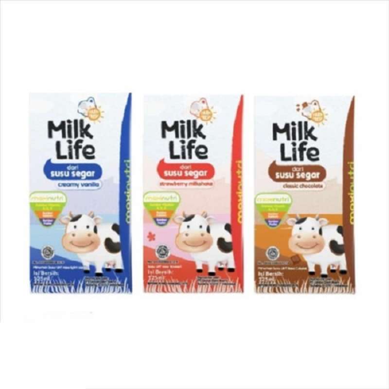 Promo Milk Life 125 ml Susu Coklat Vanilla Strawberry 1 Dus Isi 40 ...