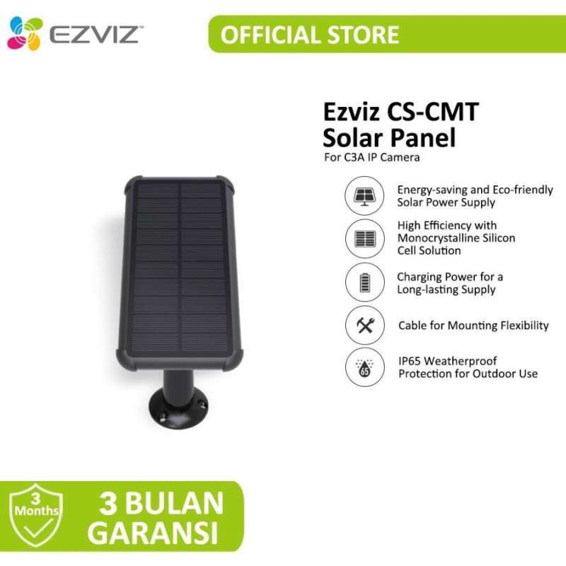 Jual Ezviz CS-CMT Solar Panel Tenaga Surya Portabel For C3A IP Camera di Seller Ezviz Store ...