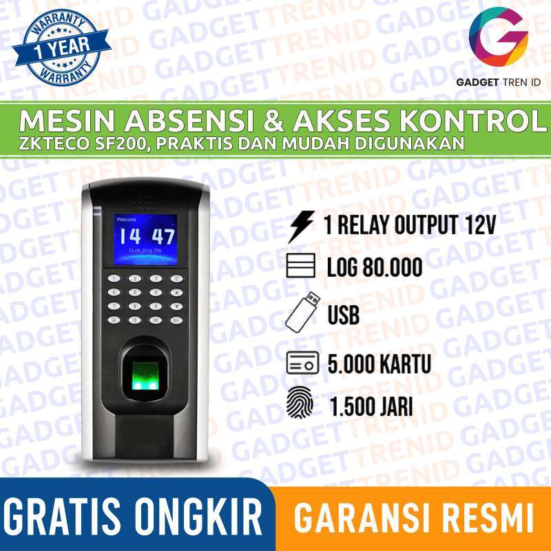 Jual Mesin Absensi Fingerprint ZKTeco SF200 Mesin Absensi Termurah Garansi 5 Tahun Original di ...