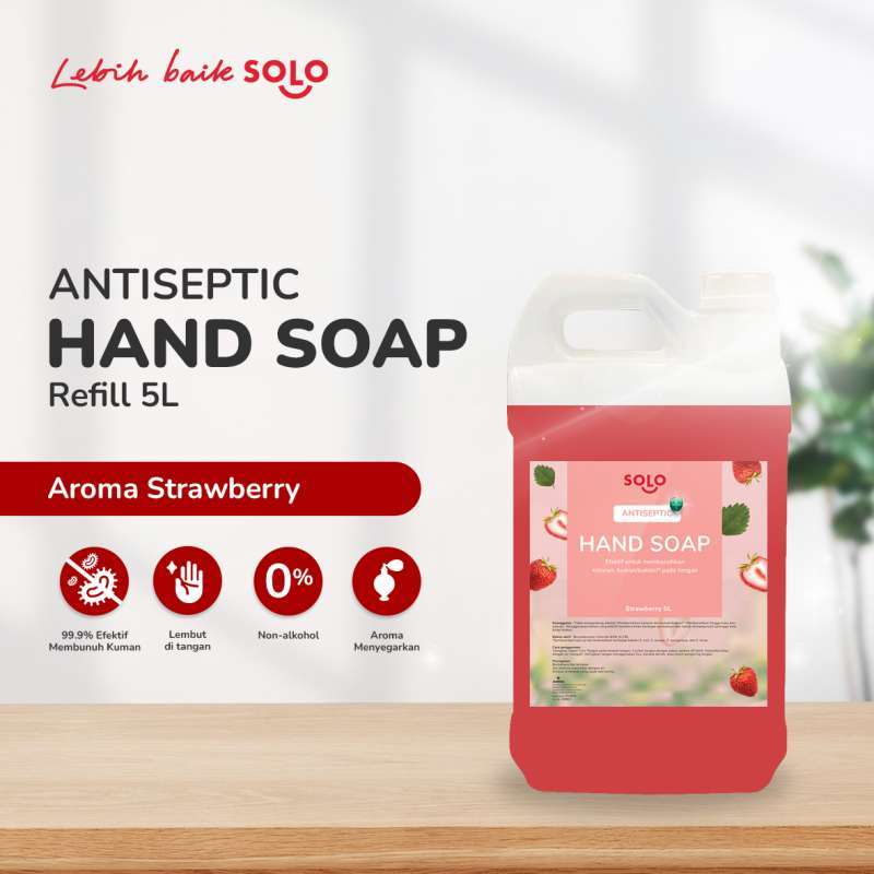 Jual Solo Antiseptic Hand Soap Strawberry / Sabun Cuci Tangan - 5L di ...