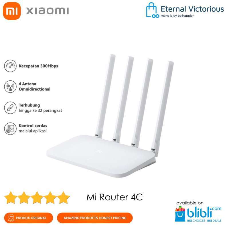 Promo GLOBAL VERSION !! Xiaomi Mi Router 4C Wifi Wireless 2.4 GHz / 300 Mbps Original Smart ...