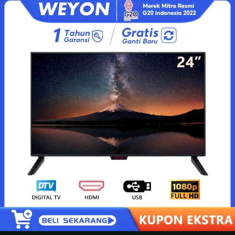 Promo LED TV DIGITAL 24 INCH HD TELEVISI LANGSUNG DIGITAL DVB-T2 MURAH ...