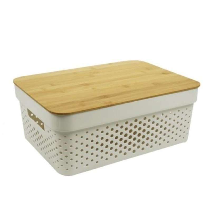 Jual Informa Storage box waffle/Kotak simpan tutup kayu/serbaguna ...