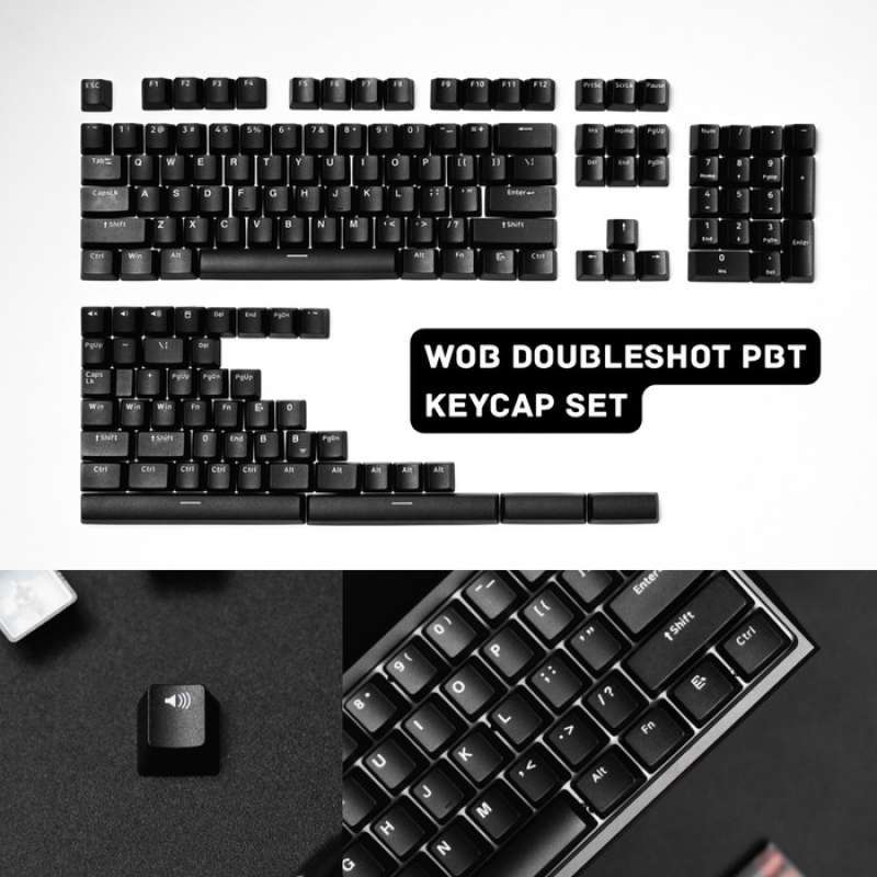 Jual WoB White on Black PBT Doubleshot Keycaps Set by Press Play ...