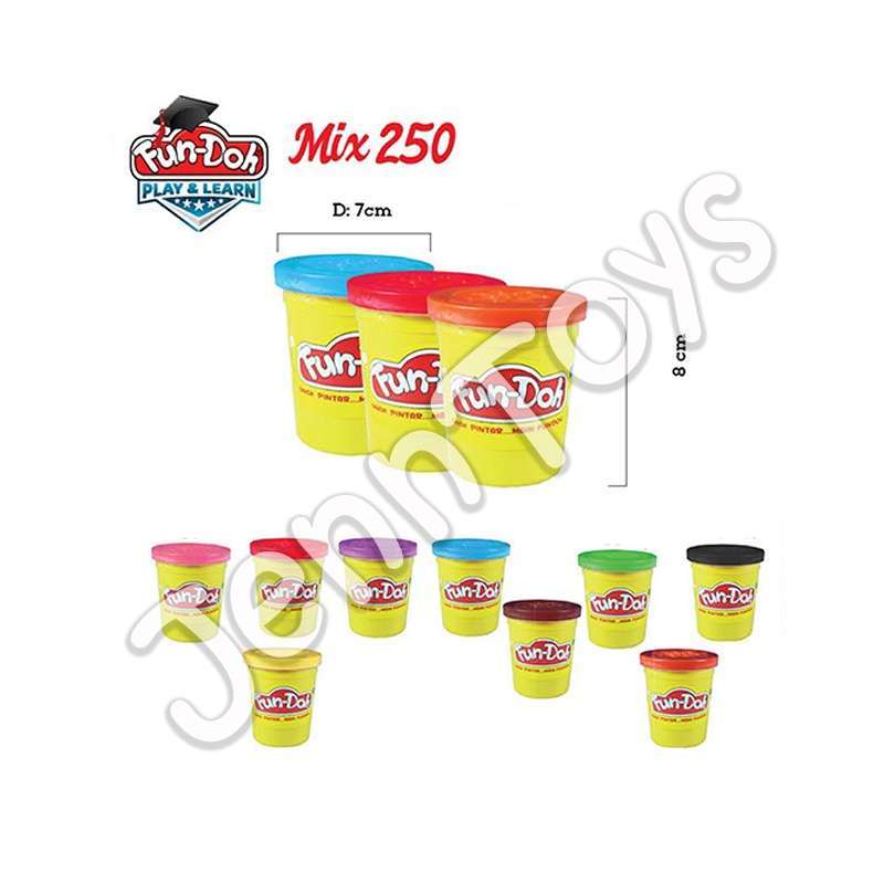 Jual Jenntoys - Mix 250 - Mainan Anak Dough Sensori Fun Doh Refill Fun ...