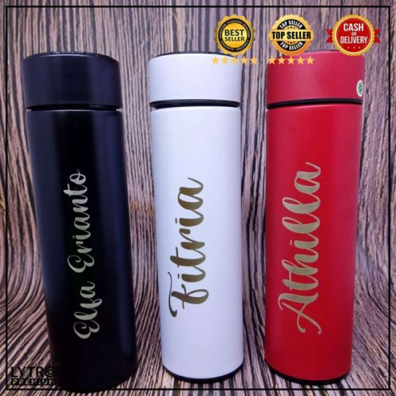 Promo Free Ongkir Termos Smart Led Grafir Custom - Termos Suhu Botol ...