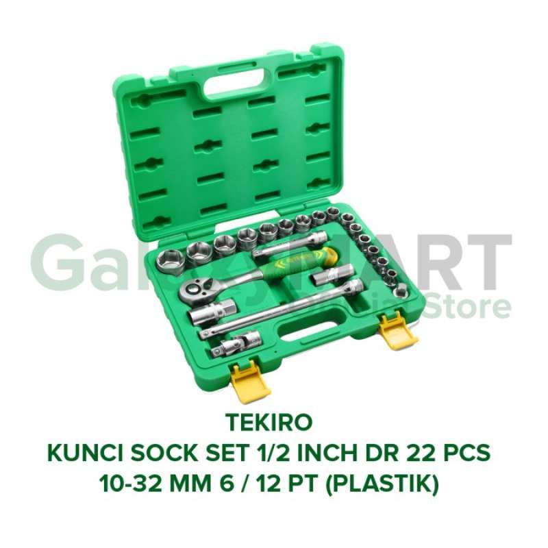 Promo Tekiro Kunci Socket Set 1/2 Dr 22 Pcs 10-32 Mm 6 / 12 Pt (Plastik ...