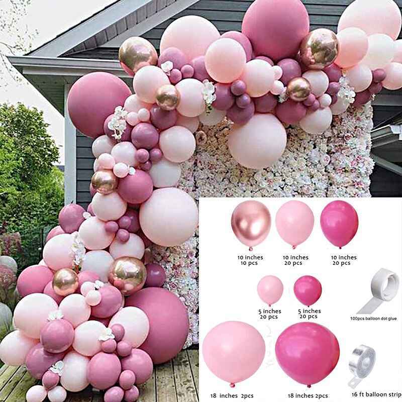 Jual Balon Rose Gold Dekorasi Pernikahan Lengkungan Karangan Bunga ...