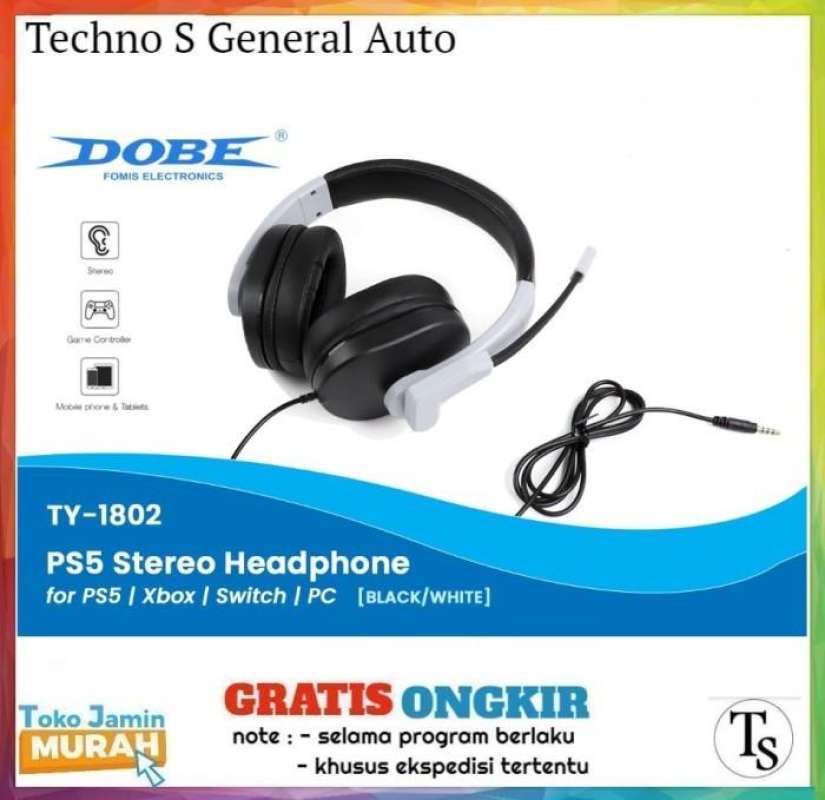 Jual Dobe Stereo Headset Headphone mic PS4 PS5 PC Xbox One Nintendo ...