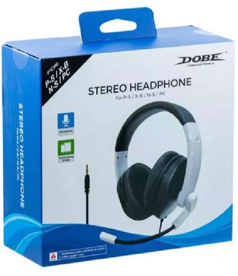 Jual Dobe Stereo Headset Headphone mic PS4 PS5 PC Xbox One Nintendo ...