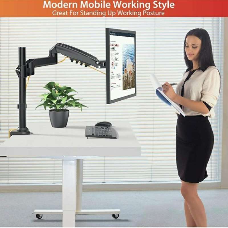 Jual Bracket Single Monitor Gas Spring Arm Mount Stand Bracket Komputer ...