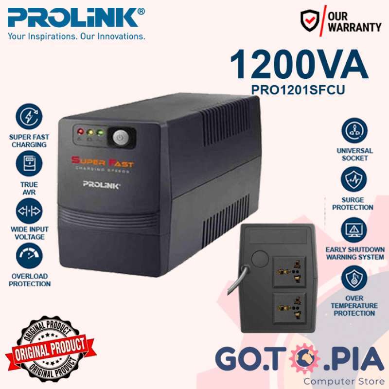 Jual UPS PROLINK PRO1201SFCU Super Fast Charging UPS 1200VA with USB ...