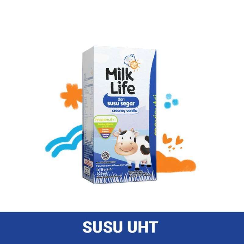Promo Susu UHT Milk Life kids 125ml dus karton 40pcs vanilla Diskon 5% ...