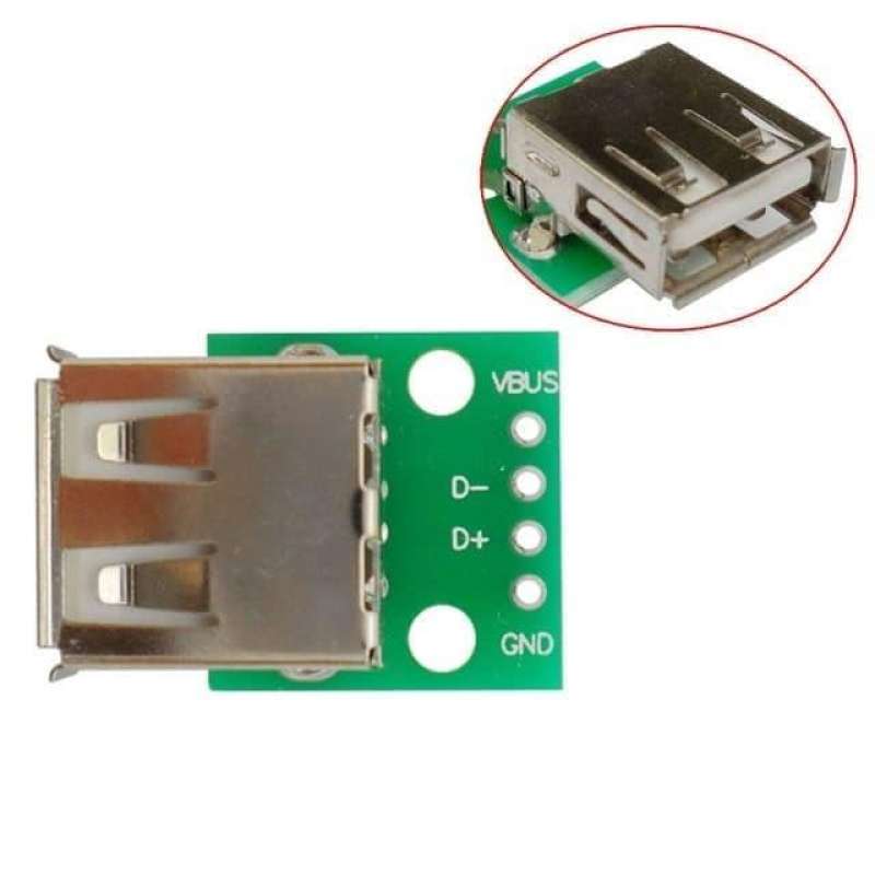 Jual Usb 2.0 4pin dip pin female adapter DiP Adapter USB Female PCB USB ...