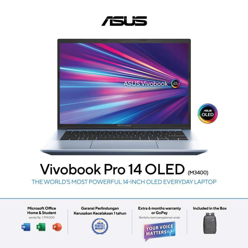 Jual Asus Vivobook Pro 14 Oled M3400qa-oleds752 - Ryzen™ 7 5800h /16gb/512gb Ssd//14.0'' 2.8k ...