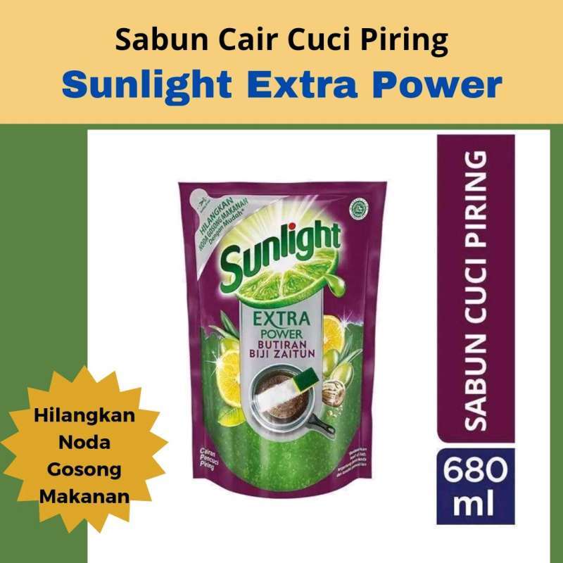 Jual Sunlight Extra Power Butiran Biji Zaitun 680 ml | Sabun Cuci ...
