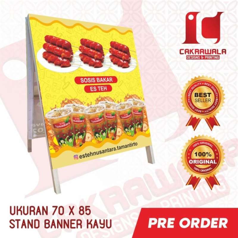 Jual STAND BANNER KAYU UKURAN 70 X 85 - SEGITIGA BANNER PROMOSI JUALAN ...