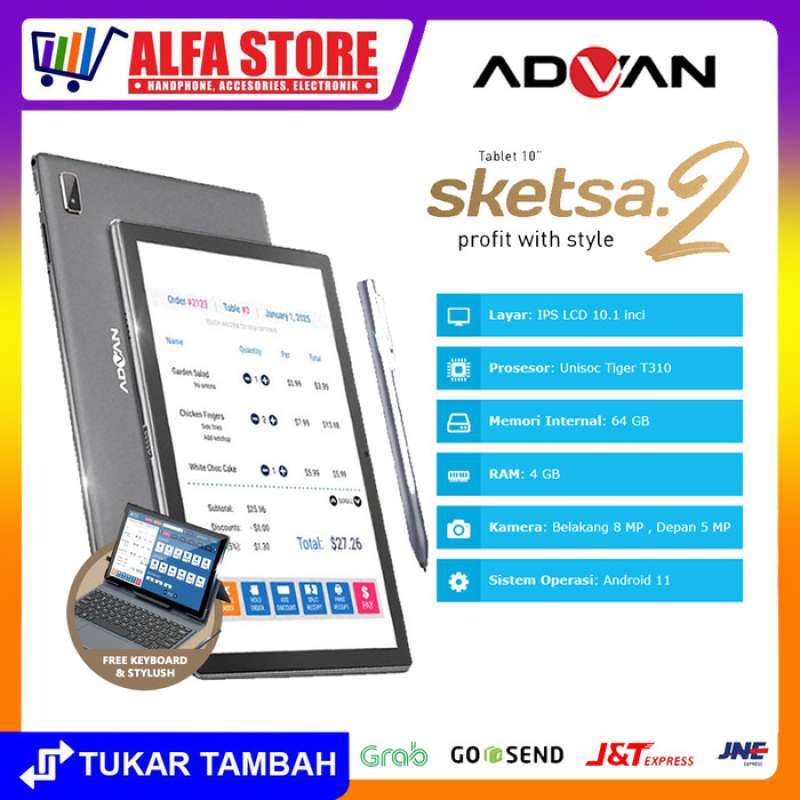 Jual ADVAN TAB TABLET SKETSA 2 10 INCH KEYBOARD PEN GARANSI RESMI - FULLSET - Multicolor di ...
